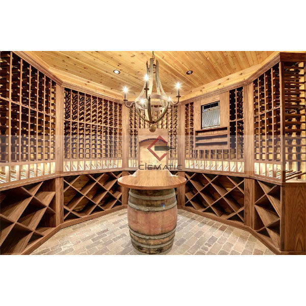 Timber made to order wine cellar racking with cooling system